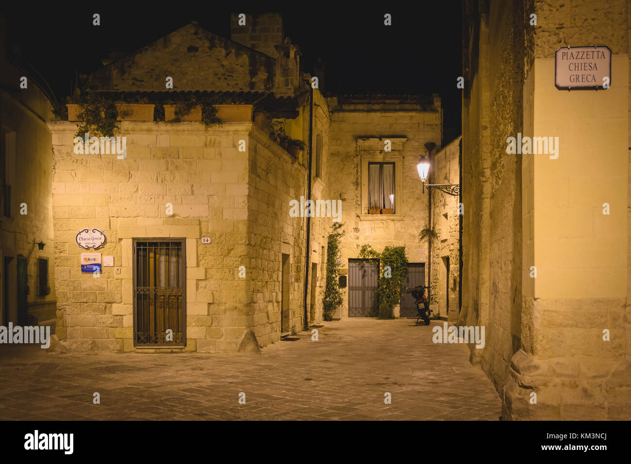 Alleys in the historical centre of Lecce (Italy) at night. August 2017 ...