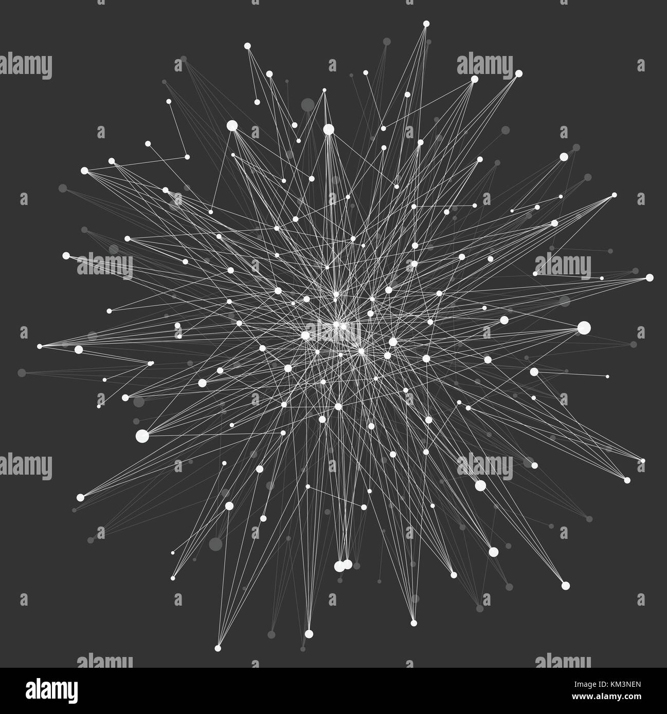 Lines connection abstract concept connected Black and White Stock ...