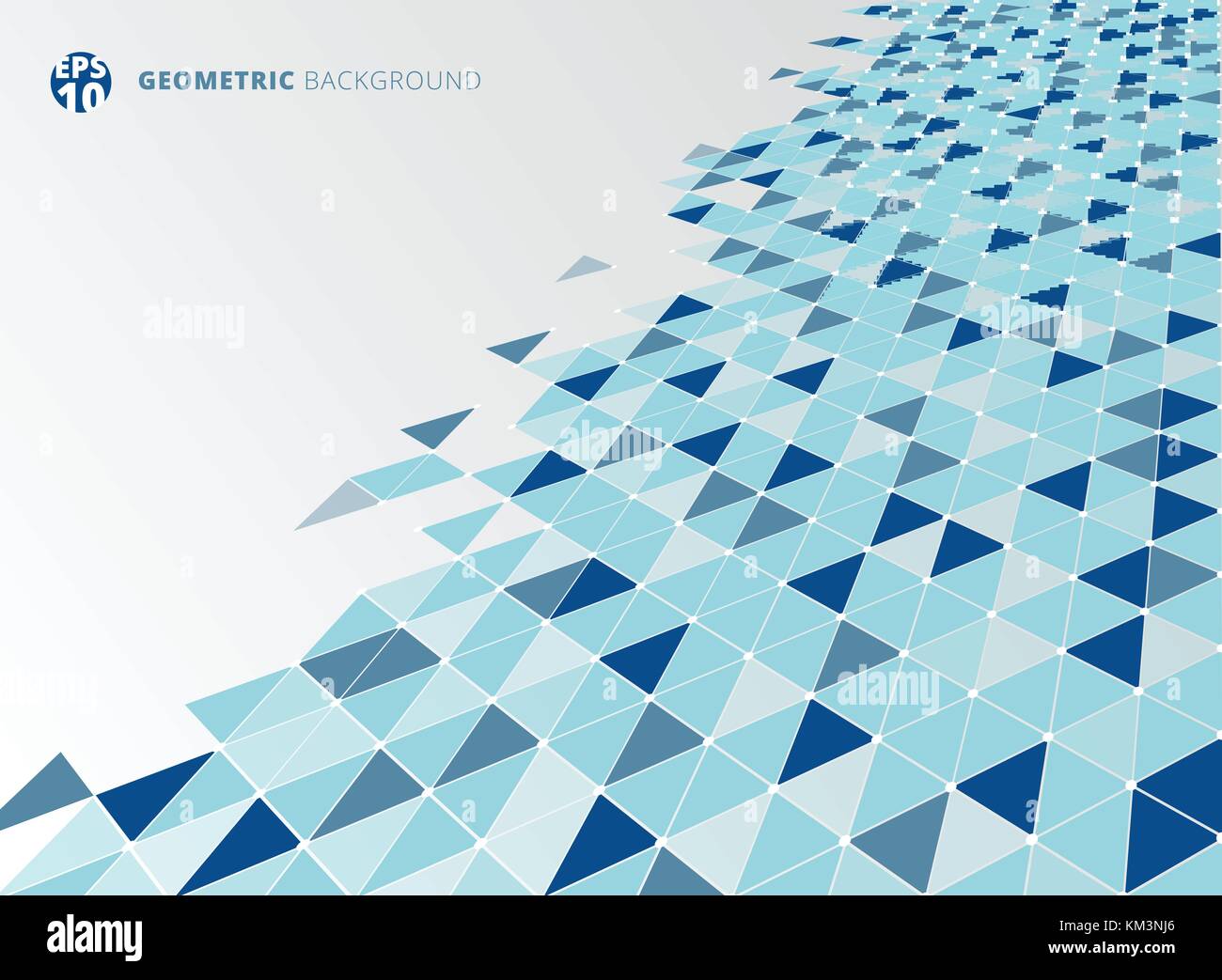 Abstract blue geometric triangle structure perspective background. Vector illustration Stock ...