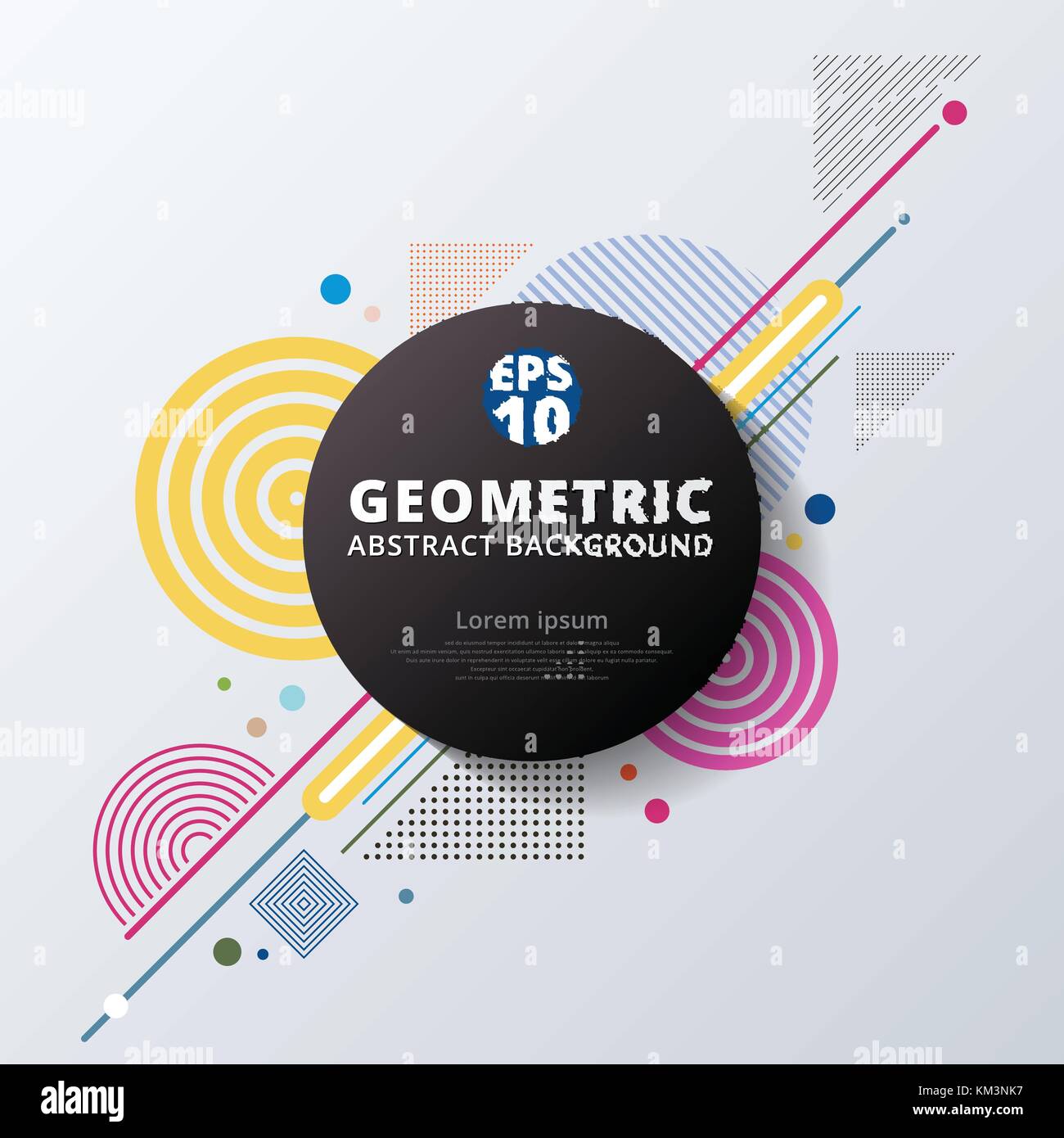 Abstract Colorful Color Circle Geometric Pattern Design And Background Use For Modern Design