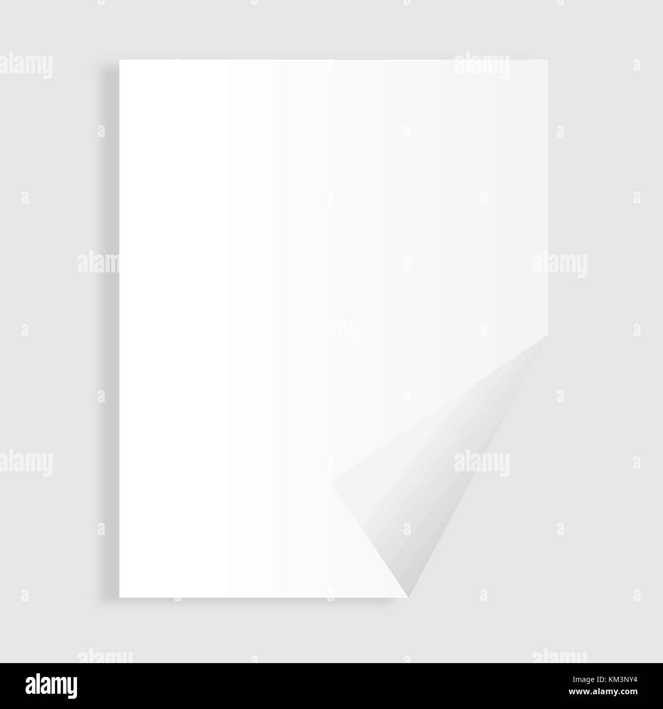 Single Paper Page with Folding Corner isolated on a gray background ...