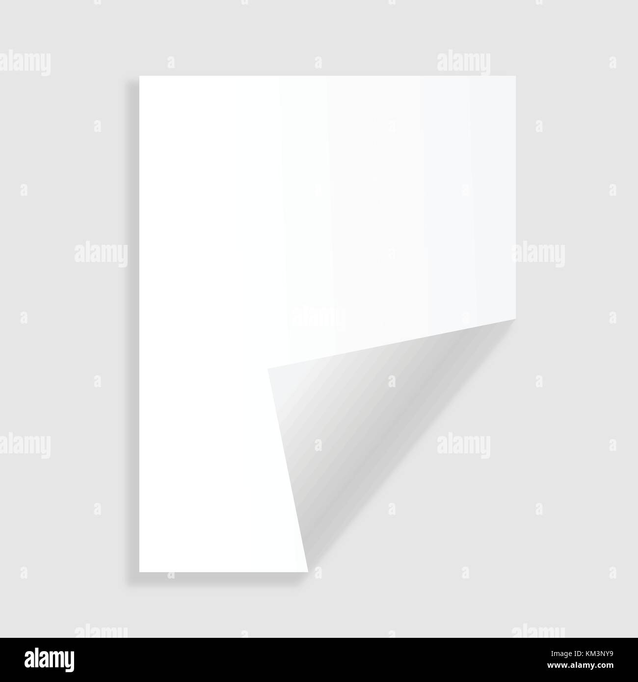 Single Paper Page with Folding Corner isolated on a gray background ...