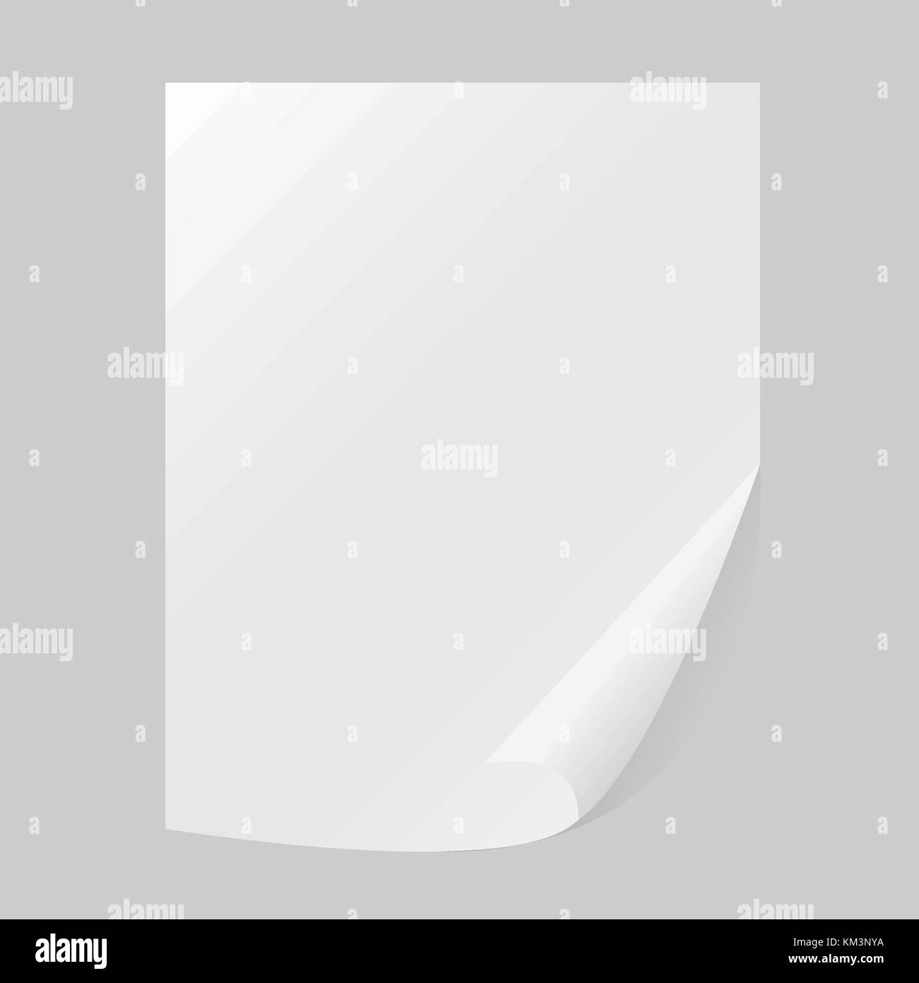 Single Paper Page with Folding Corner isolated on a gray background ...