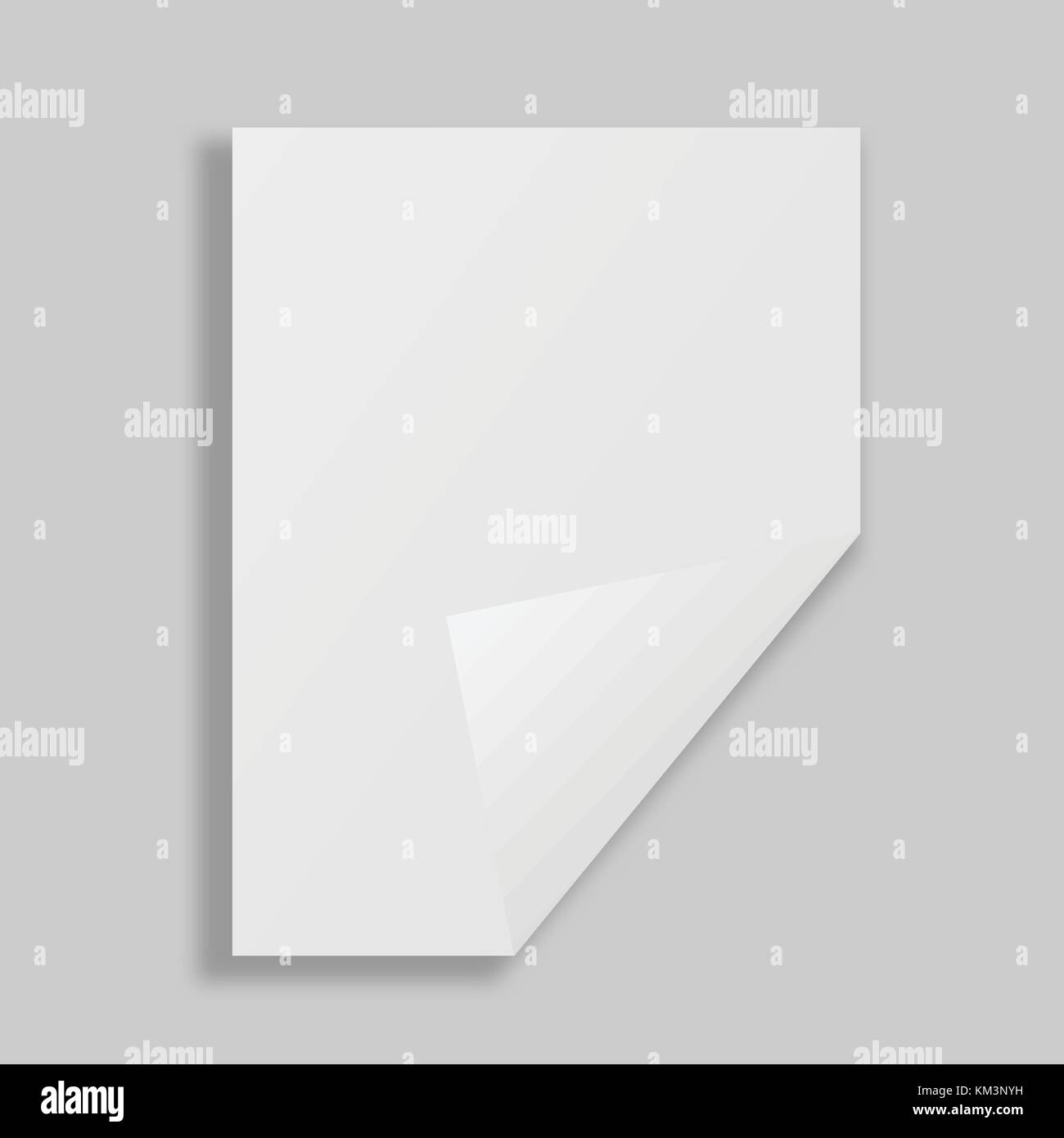 Single Paper Page with Folding Corner isolated on a gray background ...