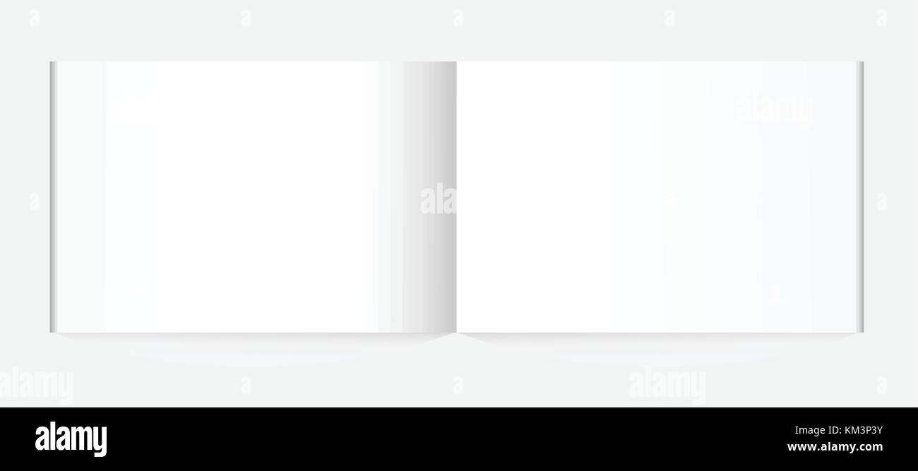 Blank open magazine template on white background. Vector illustration ...