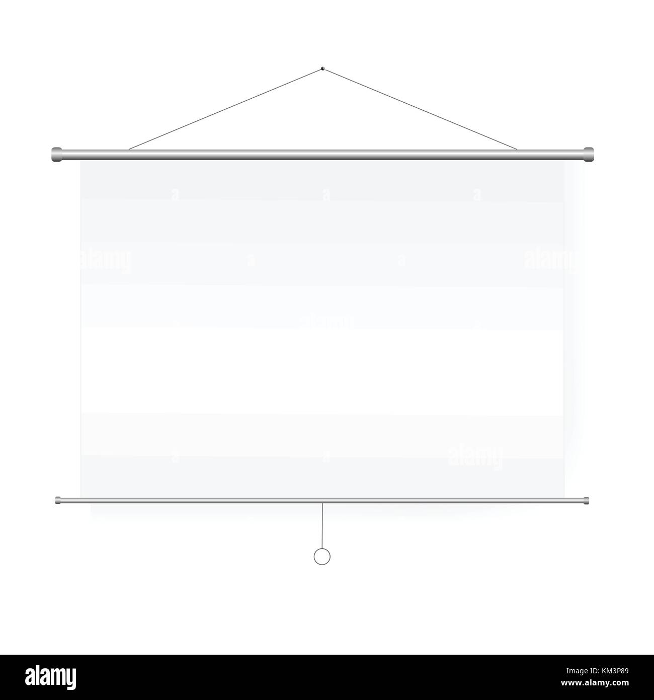 Meeting Projector Screen Vector. Empty White Board Presentation ...