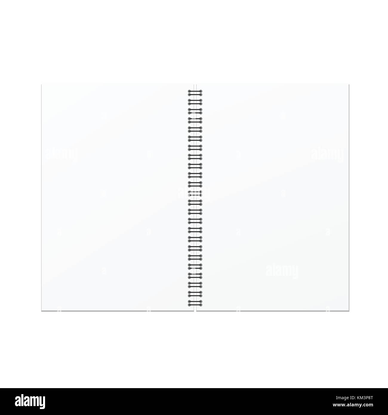 Vector open blank notebook template on white background Stock Vector ...