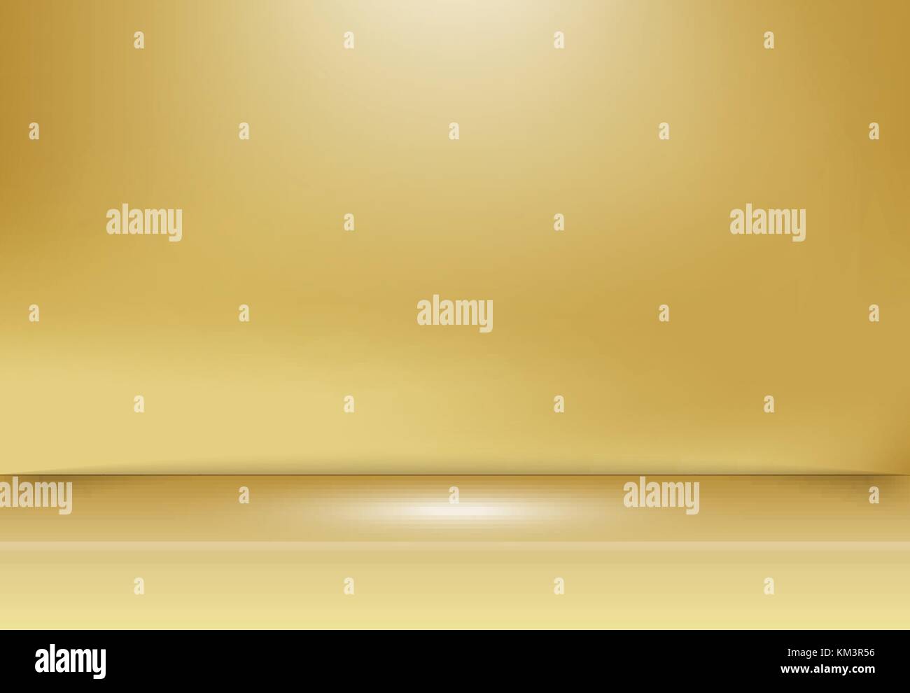 Abstract golden gold studio background with lighting on stage. Vector ...