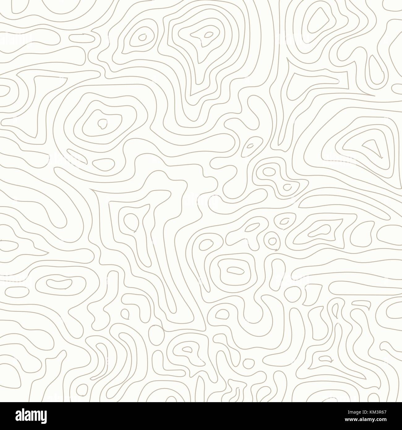 Topographic map on light brown background. Abstract vector illustration ...