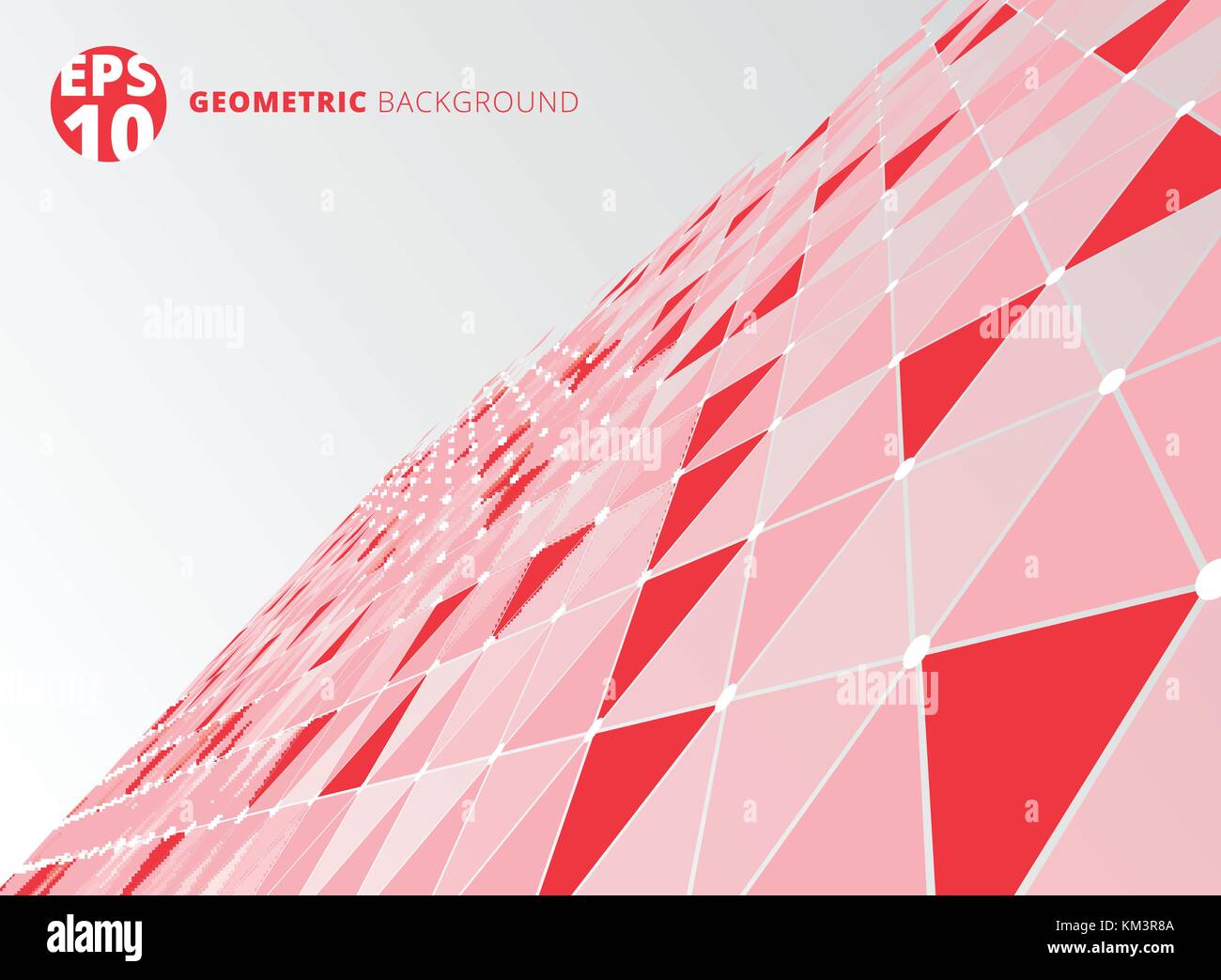 Abstract red geometric triangle structure perspective background. Vector illustration Stock ...