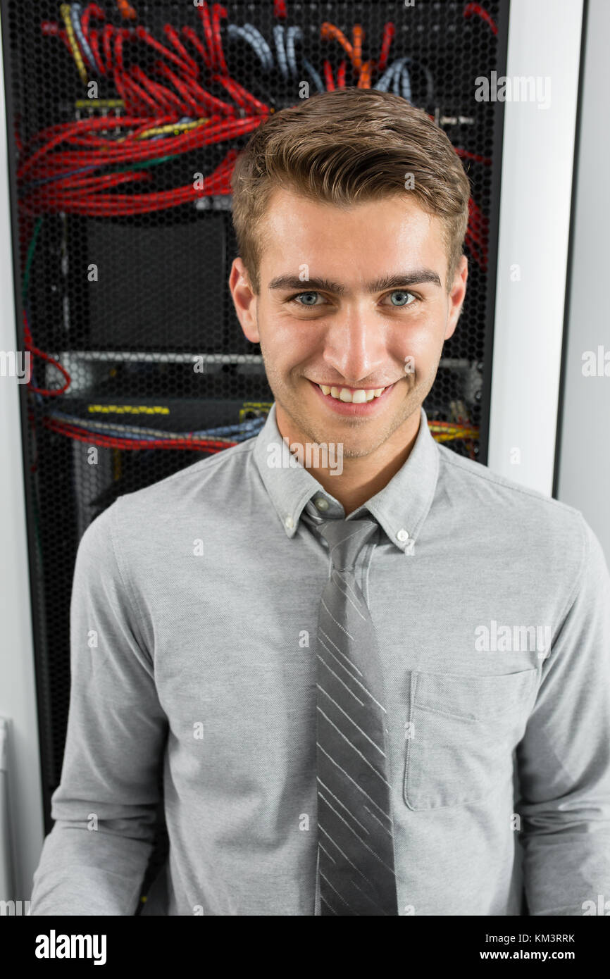 portrait of young man in data center Stock Photo - Alamy