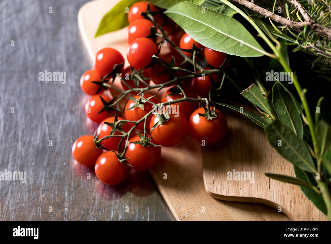 close-up of tomatoes on table Stock Photo - Alamy