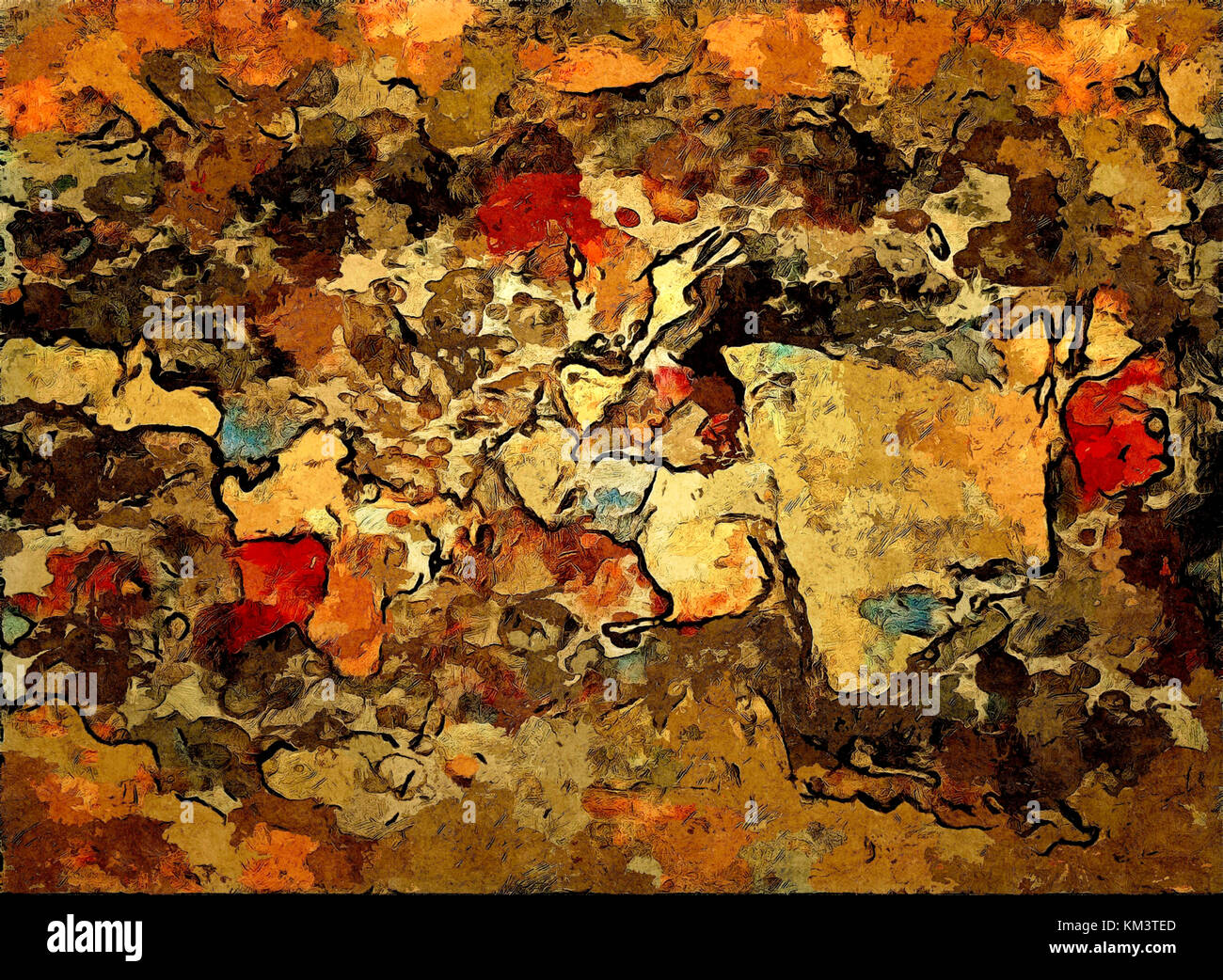 Illustration of abstract color background of chaotic brush strokes of ...