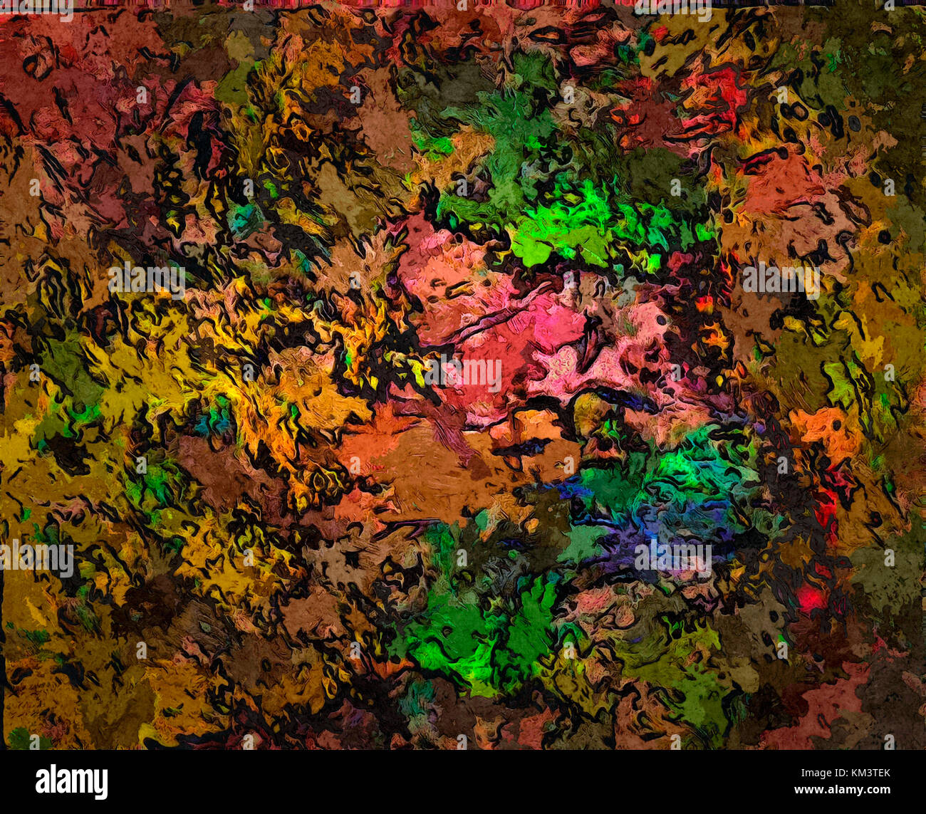 Illustration of abstract color background of chaotic brush strokes of ...
