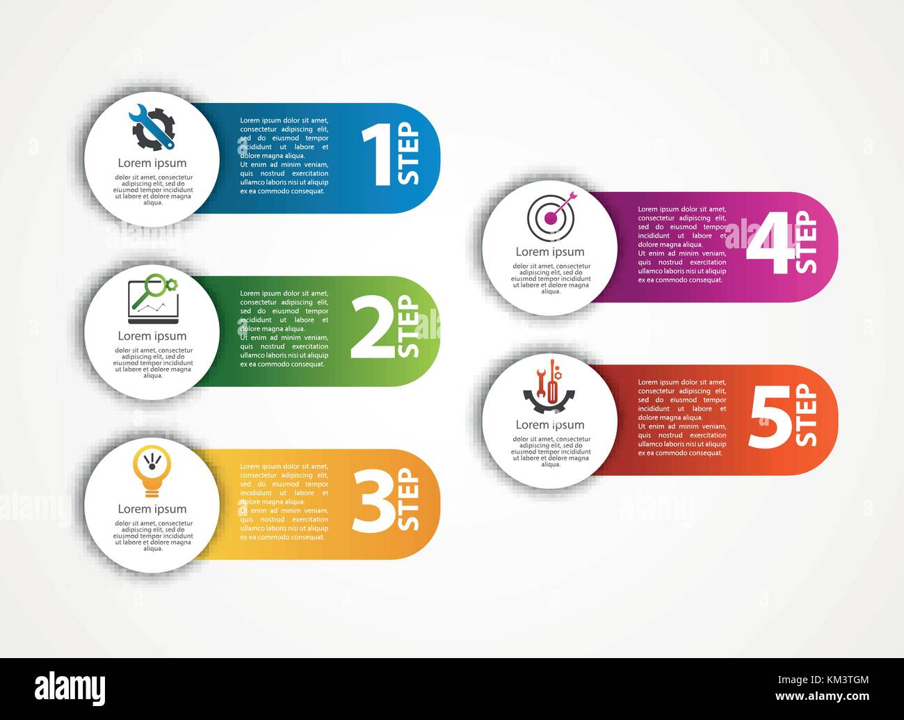 Vector illustration. An infographic template with 5 steps and an image ...
