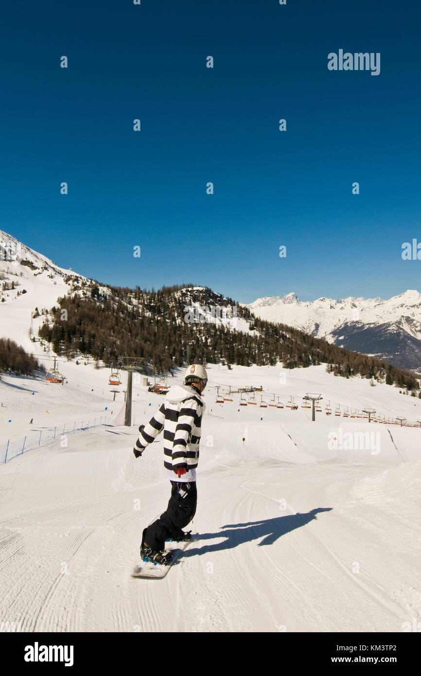 Snow park, Pila, Aosta Valley, Italy Stock Photo - Alamy