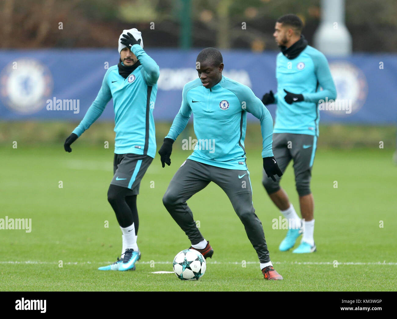 Chelsea's N'Golo Kante during the training session at Cobham Training ...