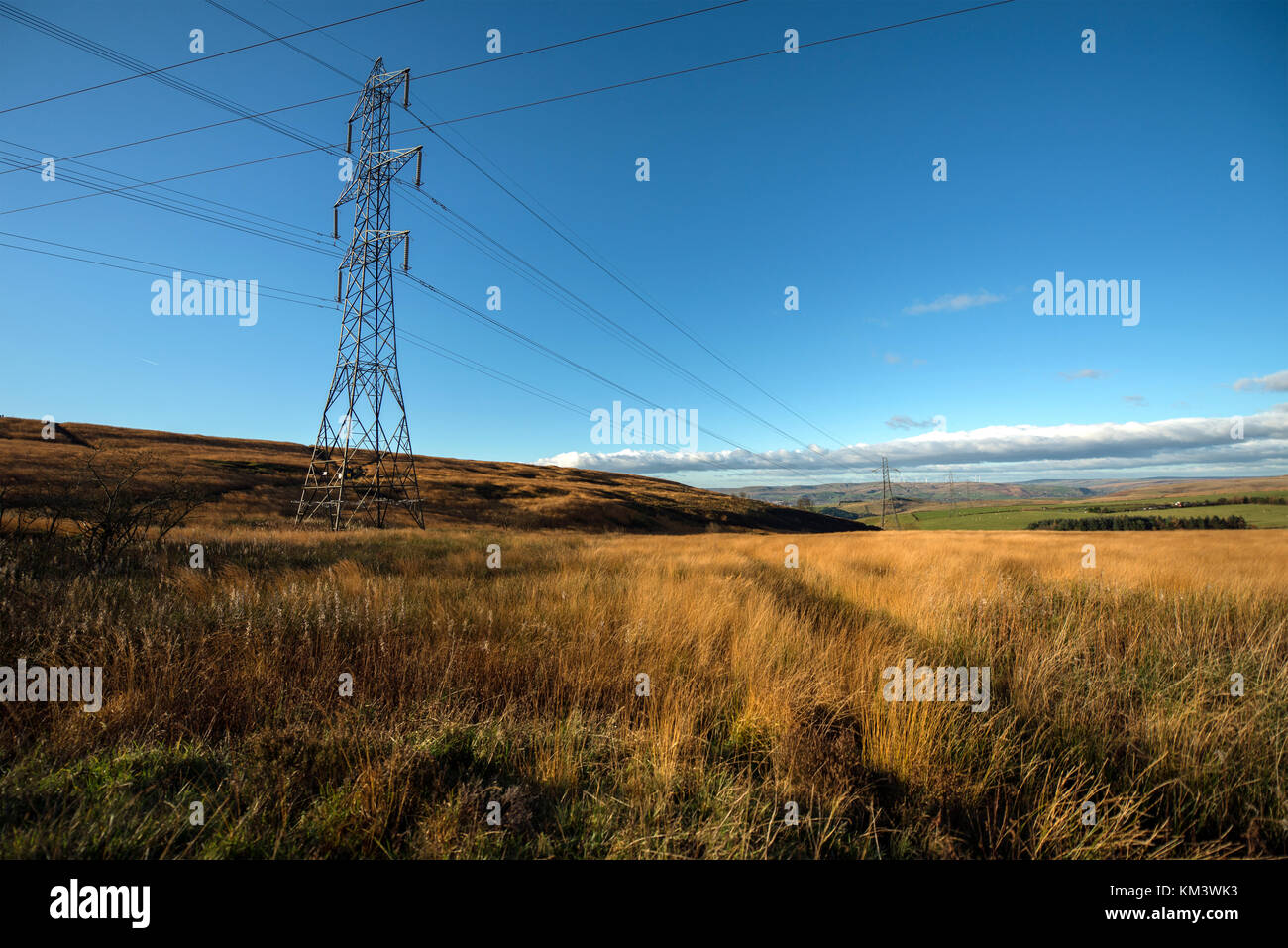 Pylons in the English Landscape on a Sunny Day Stock Photo - Alamy
