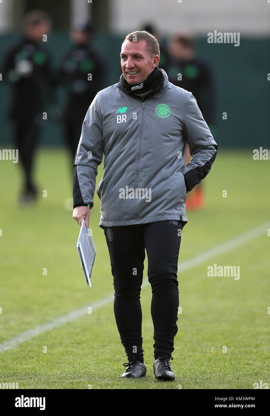 Celtic manager Brendan Rodgers during the training session at ...