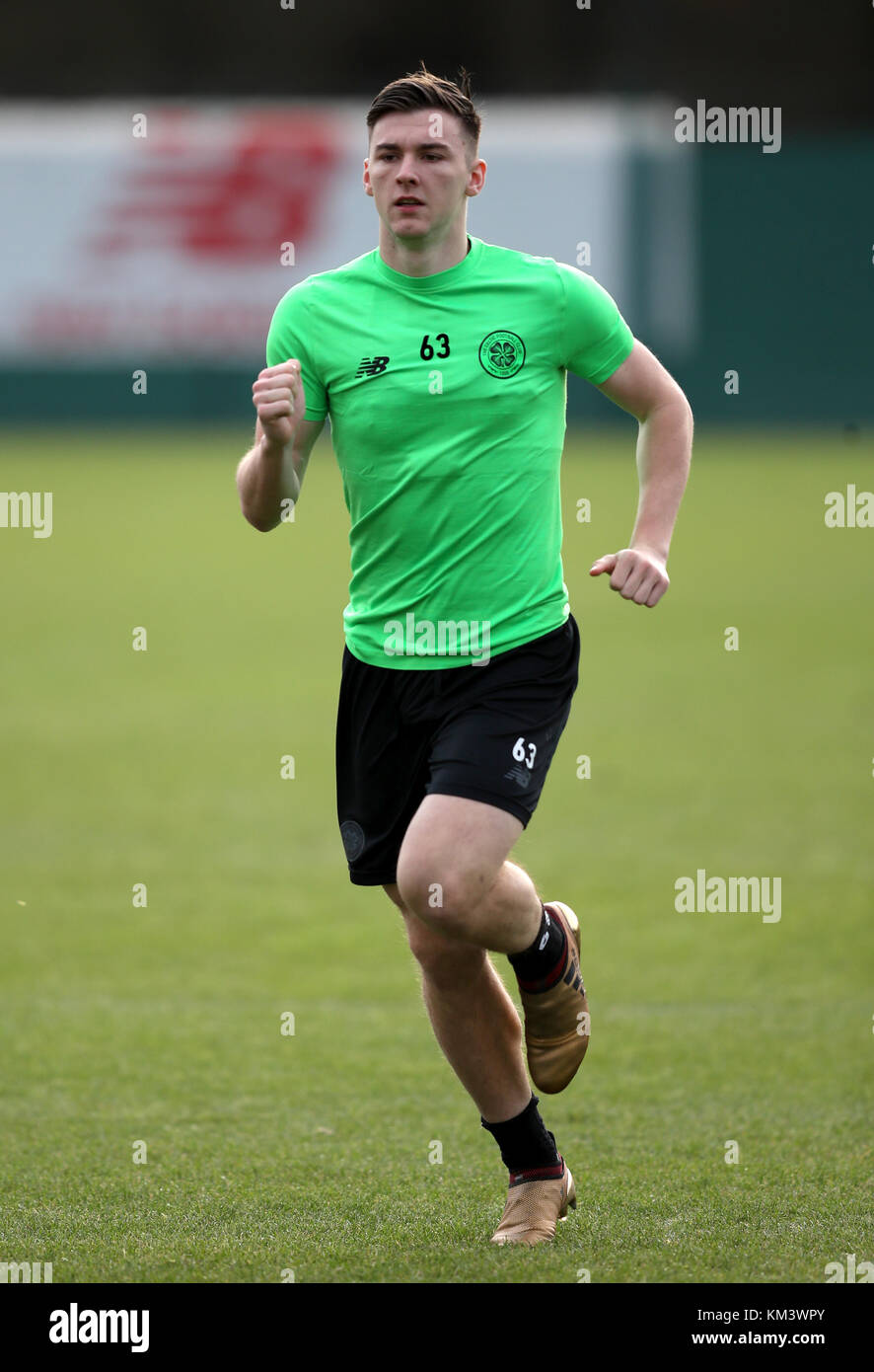 Celtic's Kieran Tierney during the training session at Lennoxtown ...