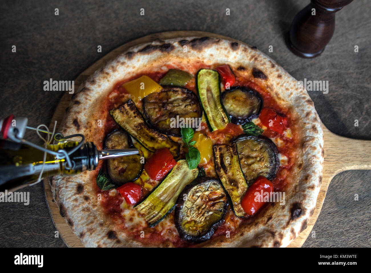 Authentic Italian Pizza on Rustic Surface Stock Photo - Alamy