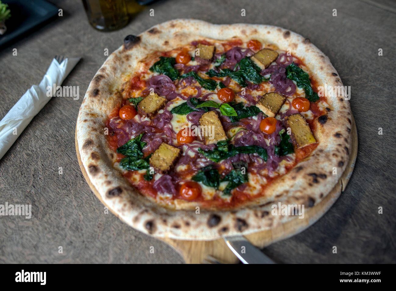 Authentic Italian Pizza on Rustic Surface Stock Photo - Alamy