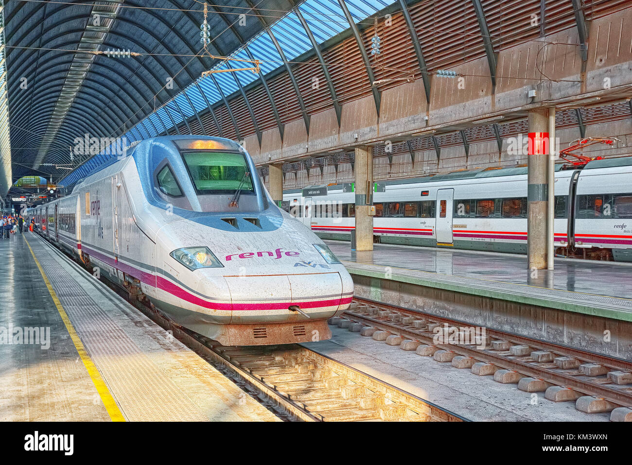 Railway station sevilla santa justa seville hi-res stock photography ...