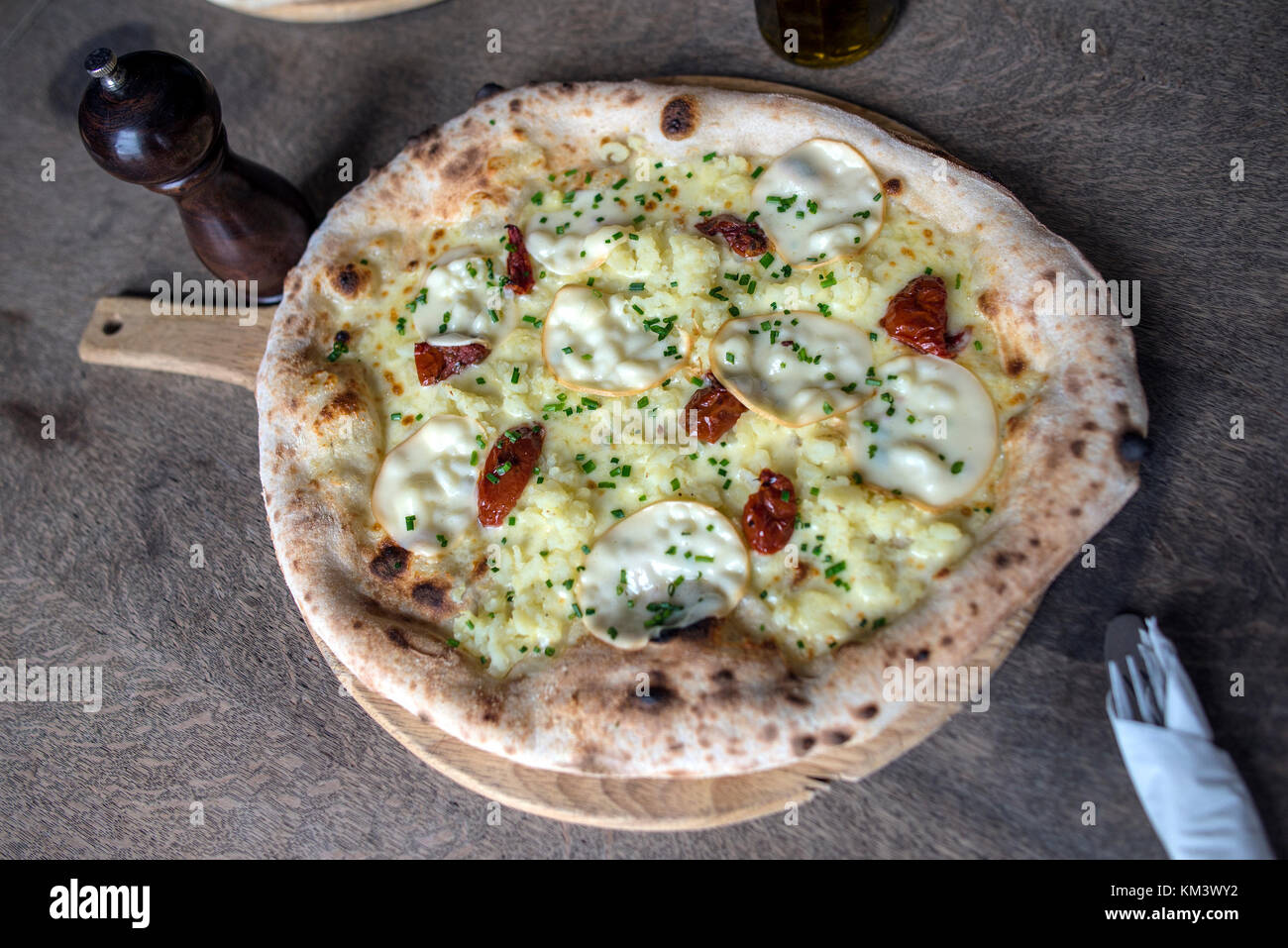 Authentic Italian Pizza on Rustic Surface Stock Photo - Alamy
