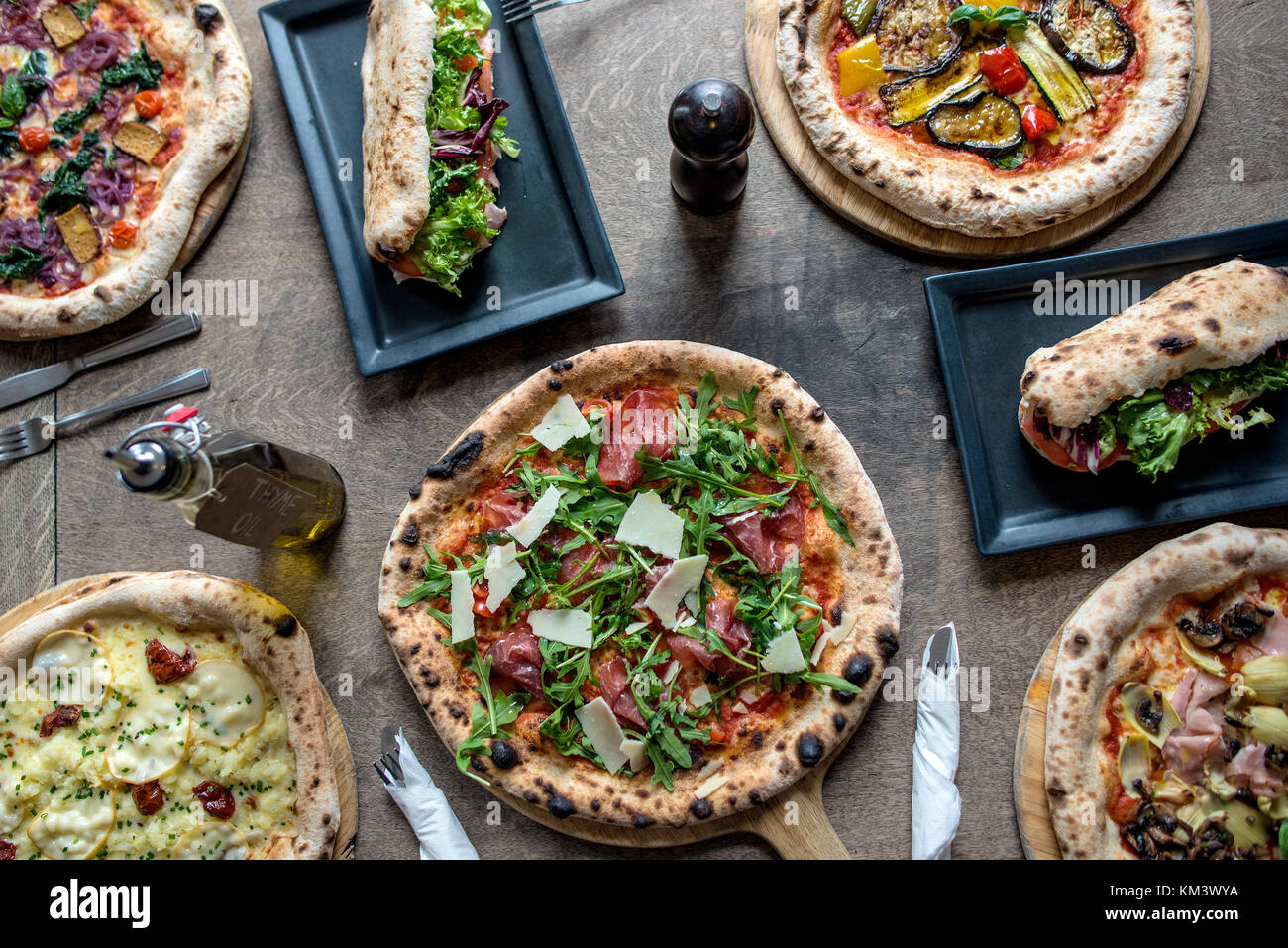 Authentic Italian Pizza on Rustic Surface Stock Photo - Alamy