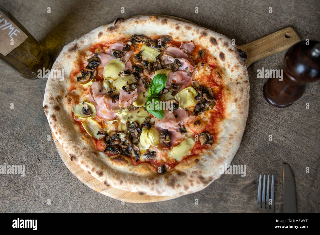 Authentic Italian Pizza on Rustic Surface Stock Photo - Alamy