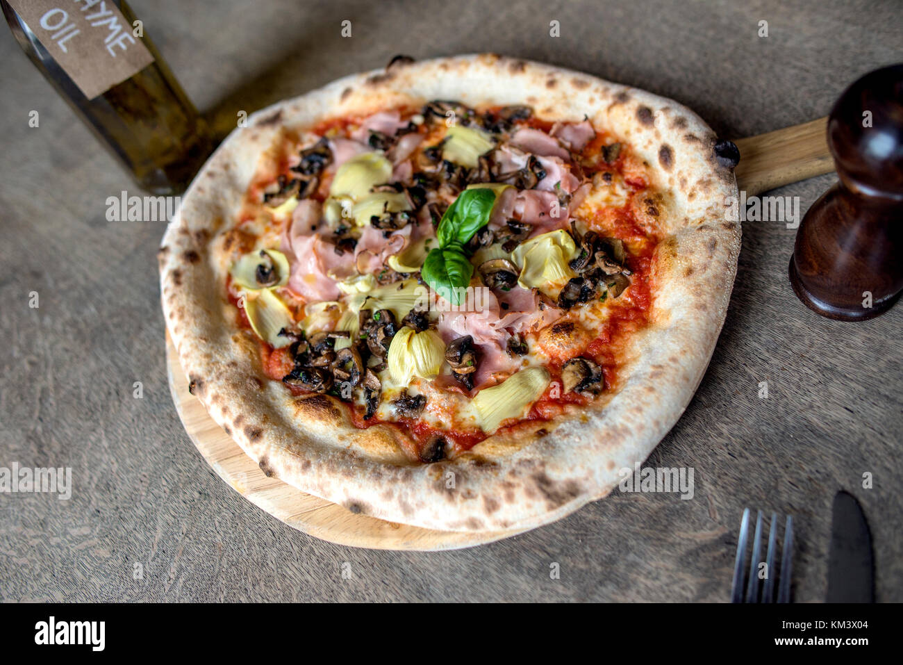Authentic Italian Pizza on Rustic Surface Stock Photo - Alamy