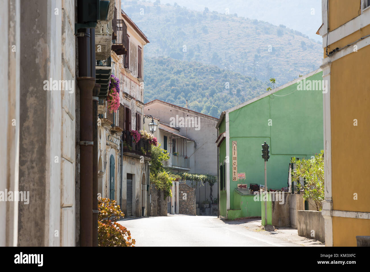 Acquafredda di Maratea, ITALY - AUGUST 26, 2017: View of a street of ...