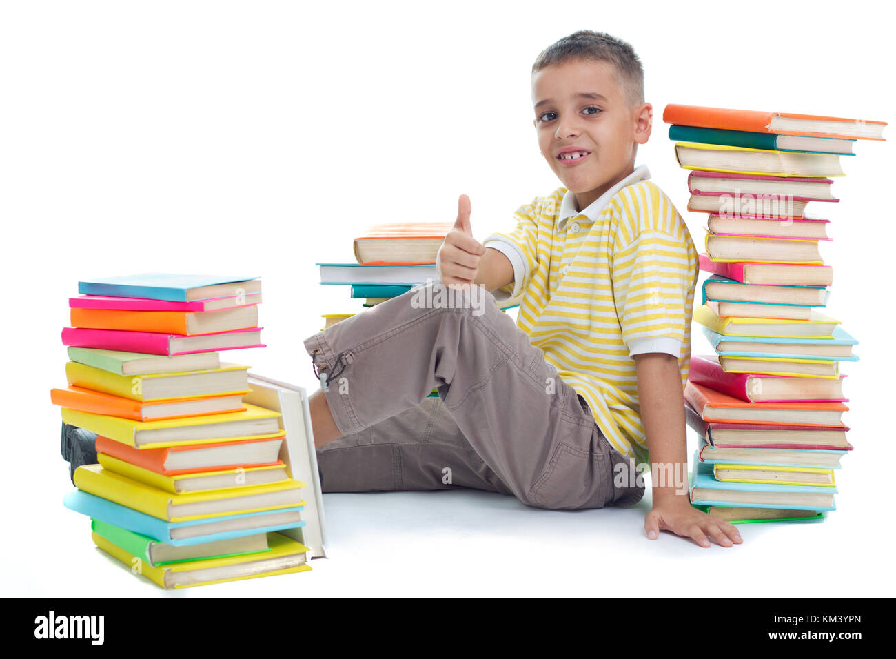 Boy study books library hi-res stock photography and images - Alamy