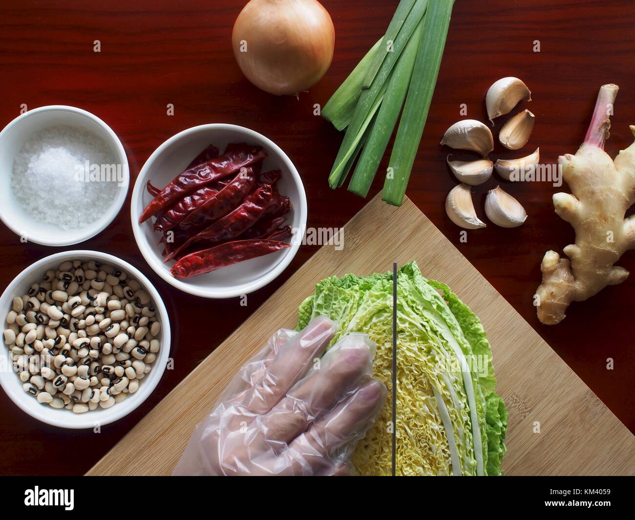 Ingredients for Kimchi Making Stock Photo - Alamy