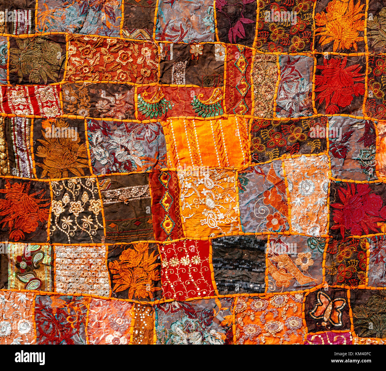 Old Indian patchwork carpet, Rajasthan, India, Azia Stock Photo - Alamy