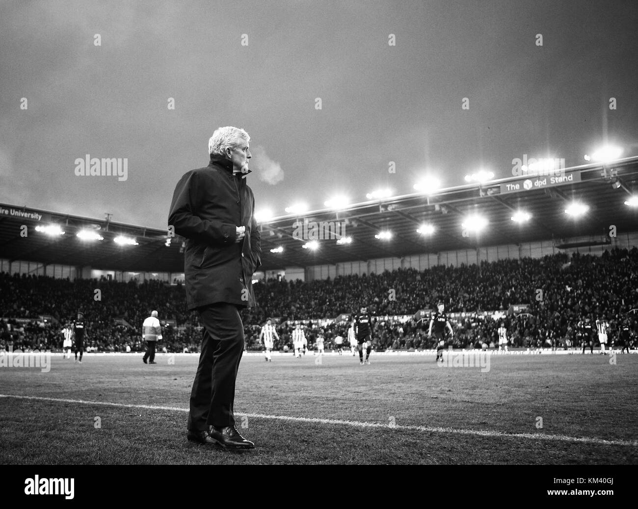 Stoke City manager Mark Hughes makes his way to the dressing room at ...