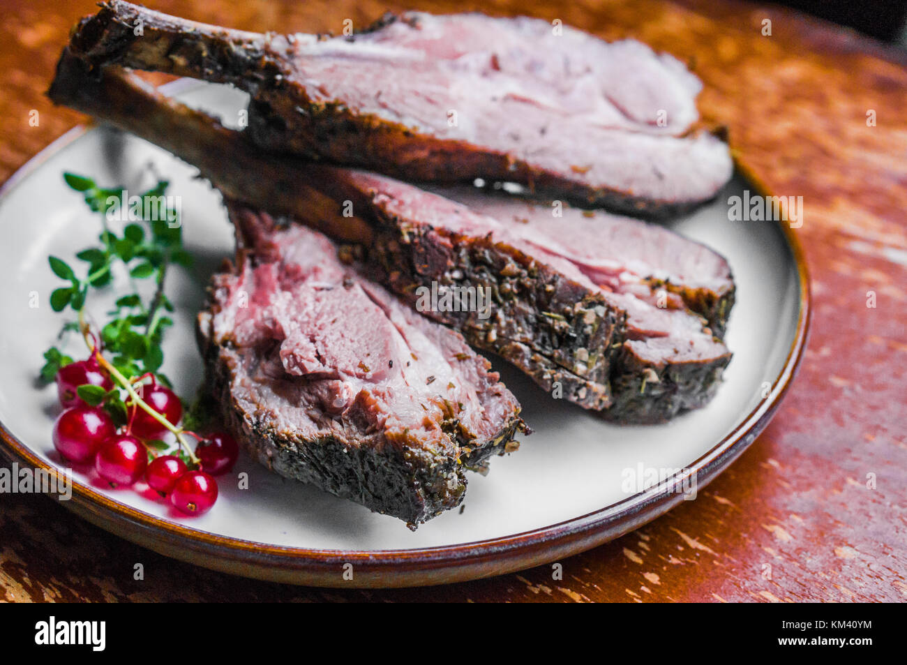 Closeup Of Grilled Lamb Chops Stock Photo - Alamy