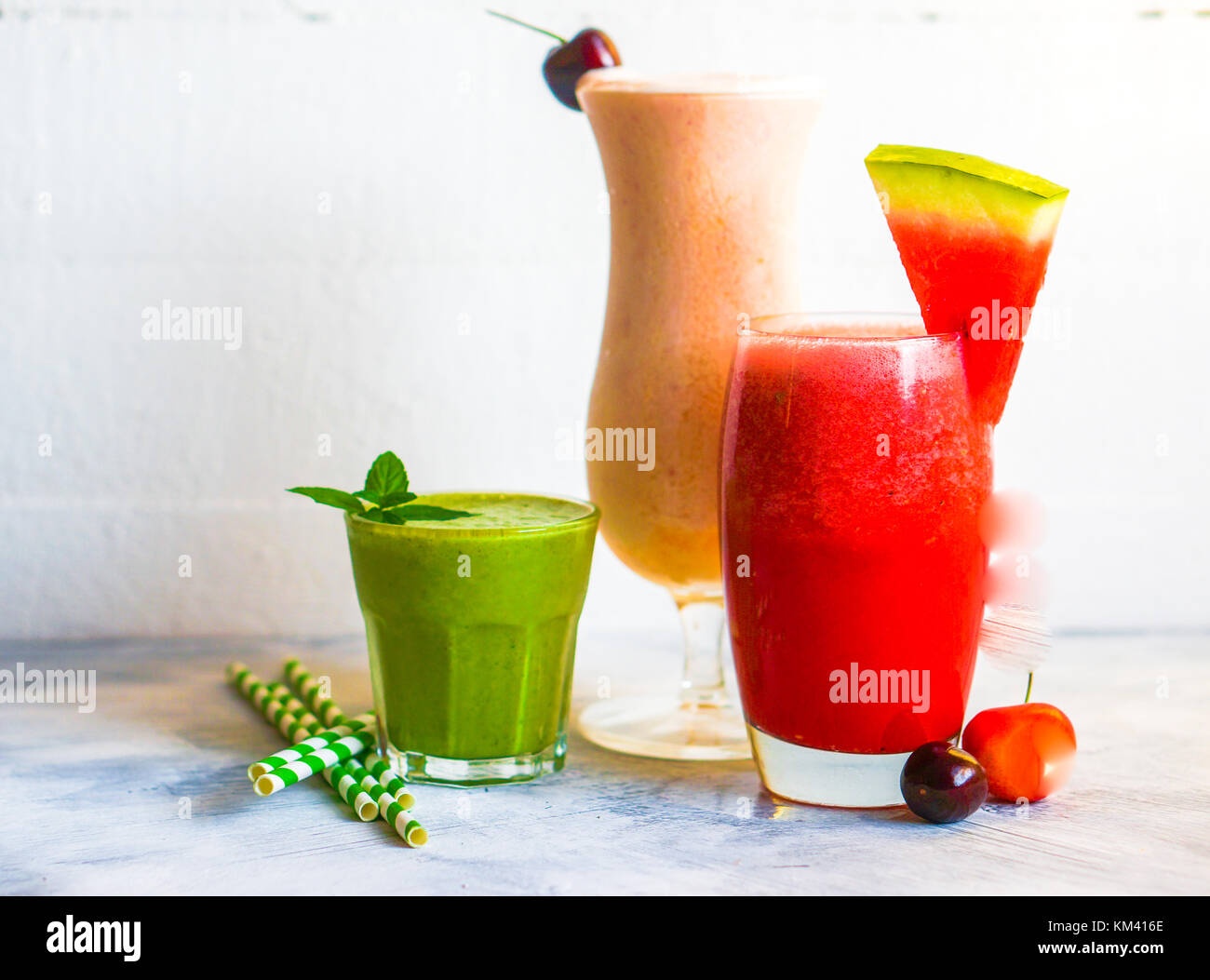 Colorful Smoothie Cocktails Stock Photo - Alamy