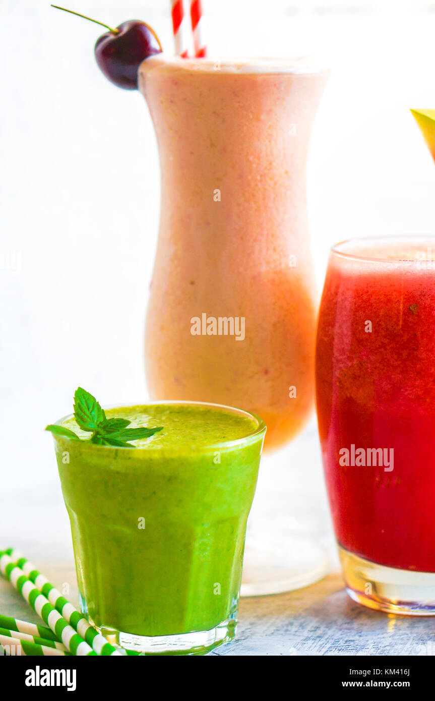 Colorful Smoothie Cocktails Stock Photo - Alamy