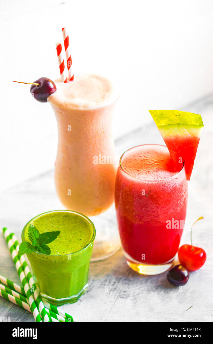 Colorful Smoothie Cocktails Stock Photo - Alamy