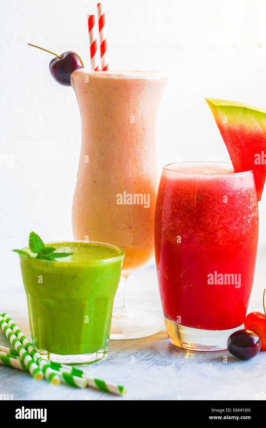 Colorful Smoothie Cocktails Stock Photo - Alamy