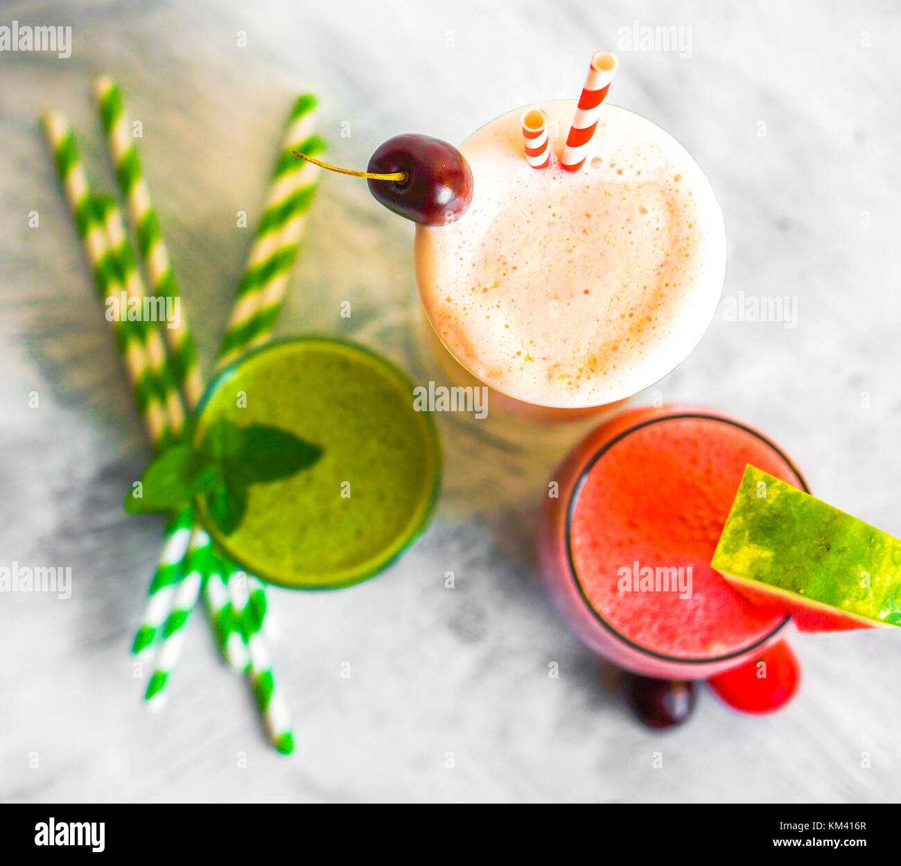 Colorful Smoothie Cocktails Stock Photo - Alamy
