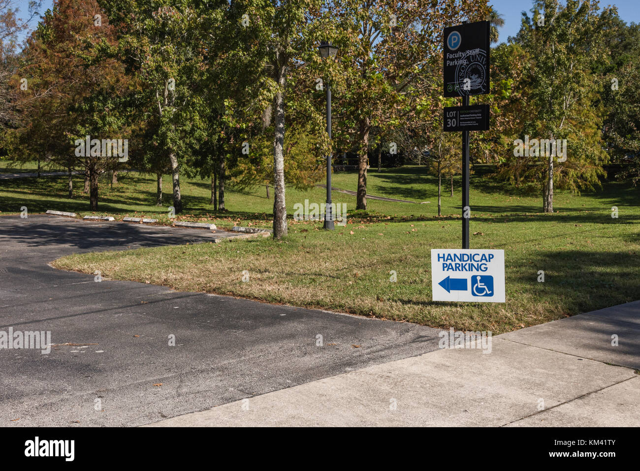 Posted Temporary Handicap Parking Sign Stock Photo - Alamy
