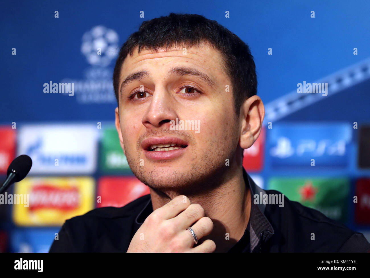 CSKA Moscow's Alan Dzagoev during the press conference at Old Trafford ...