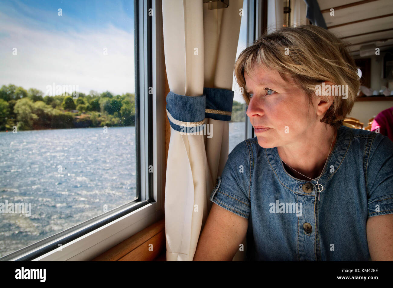 Woman travelling with the historic ship M/S Prins Carl Philip to ...