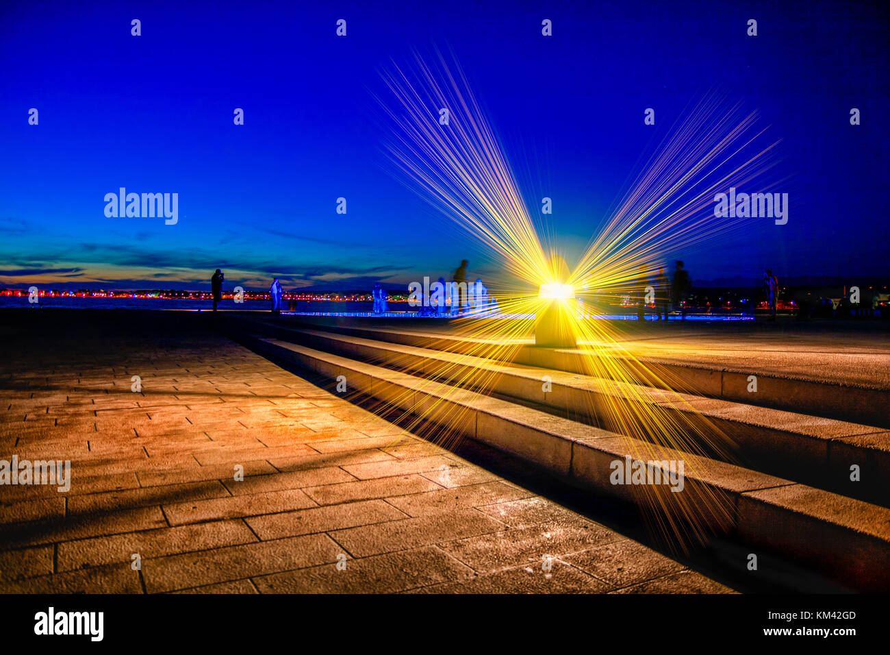 Harbor light and water organ in Zadar Stock Photo - Alamy
