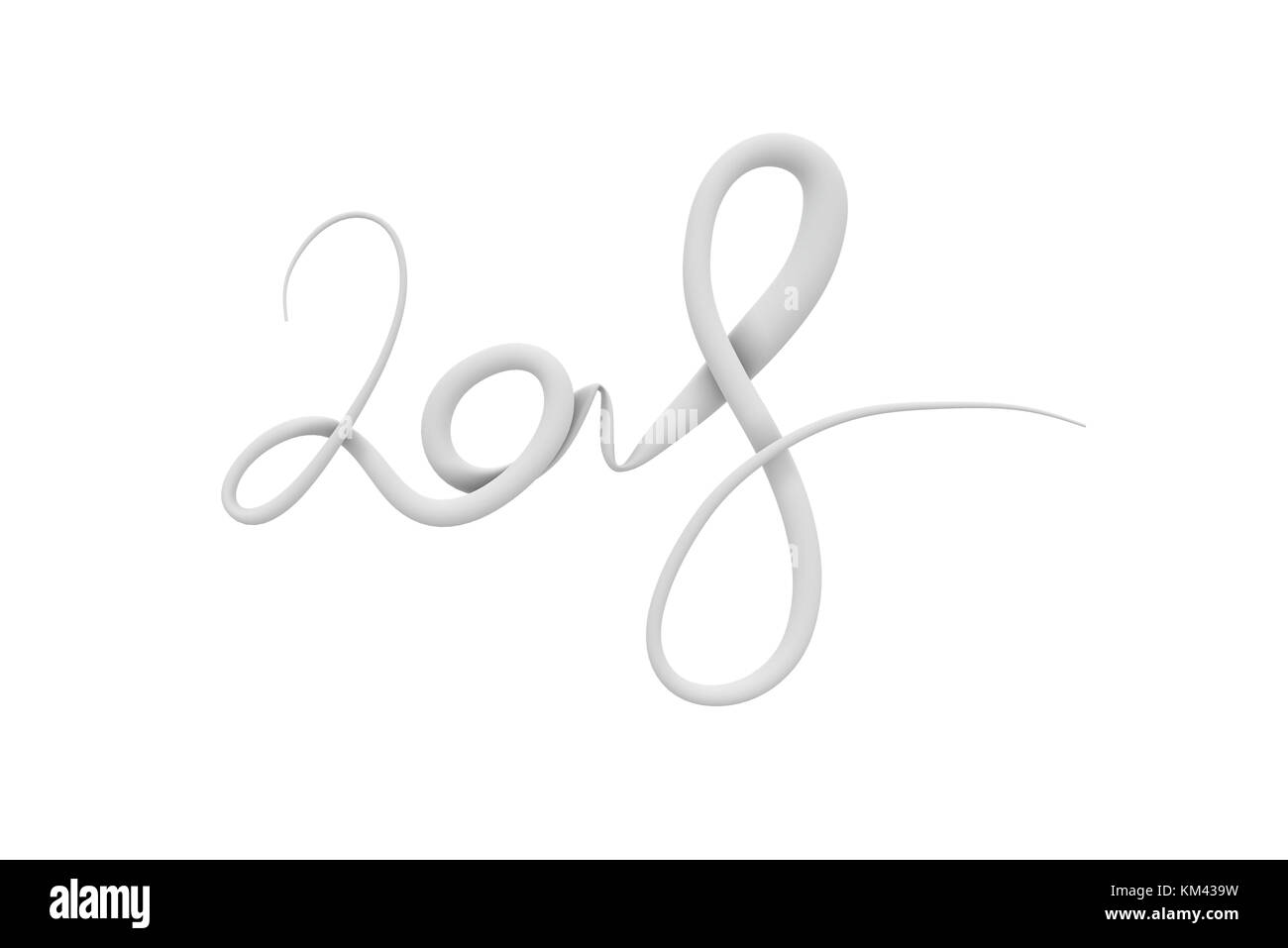 New 2018 year white elegant lettering number figures isolated on white ...