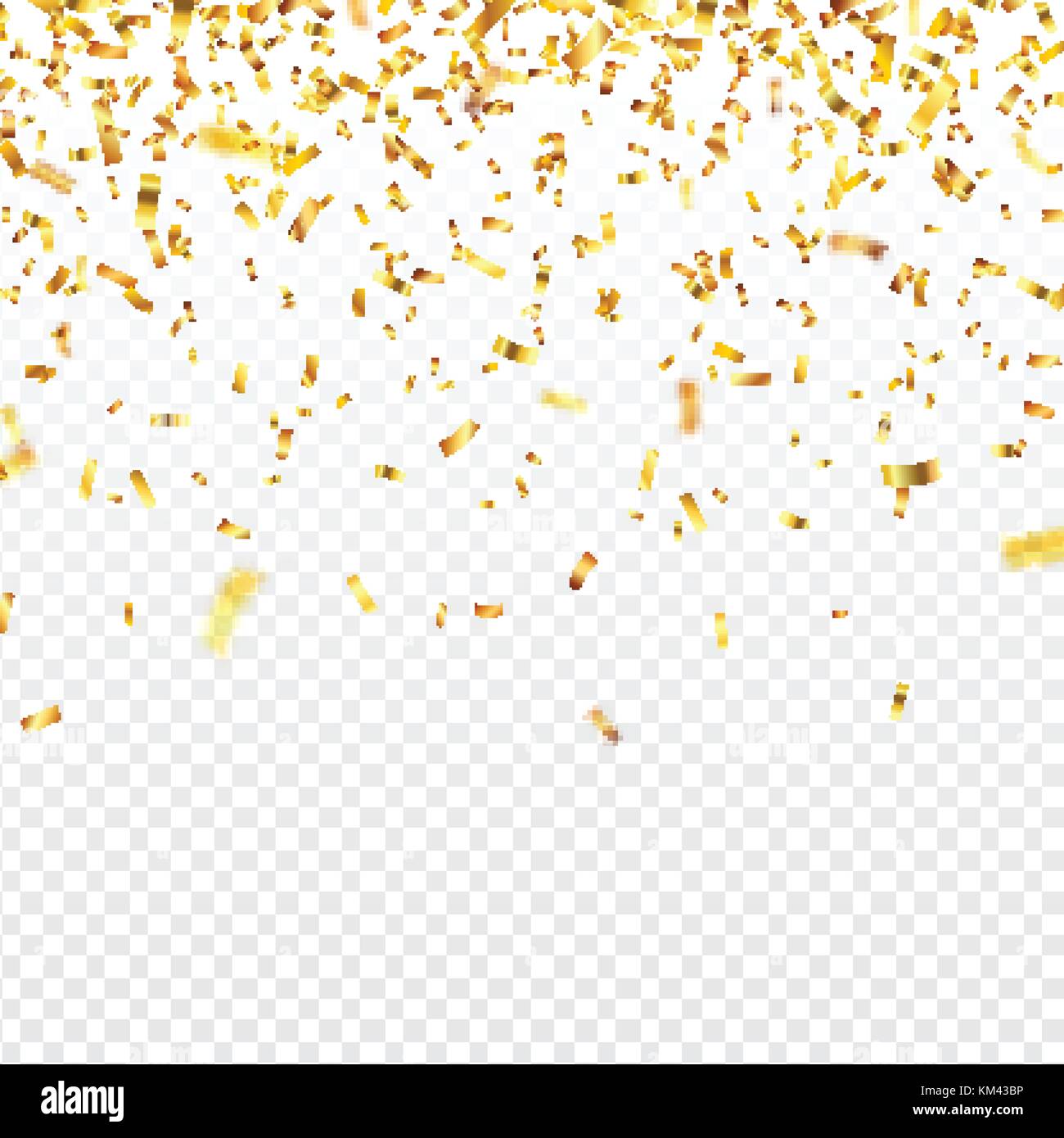 Christmas golden confetti. Falling shiny confetti glitters in gold ...