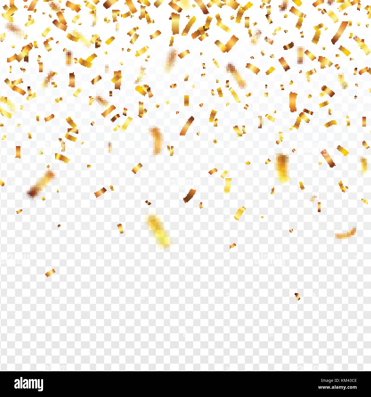 Christmas golden confetti. Falling shiny confetti glitters in gold ...