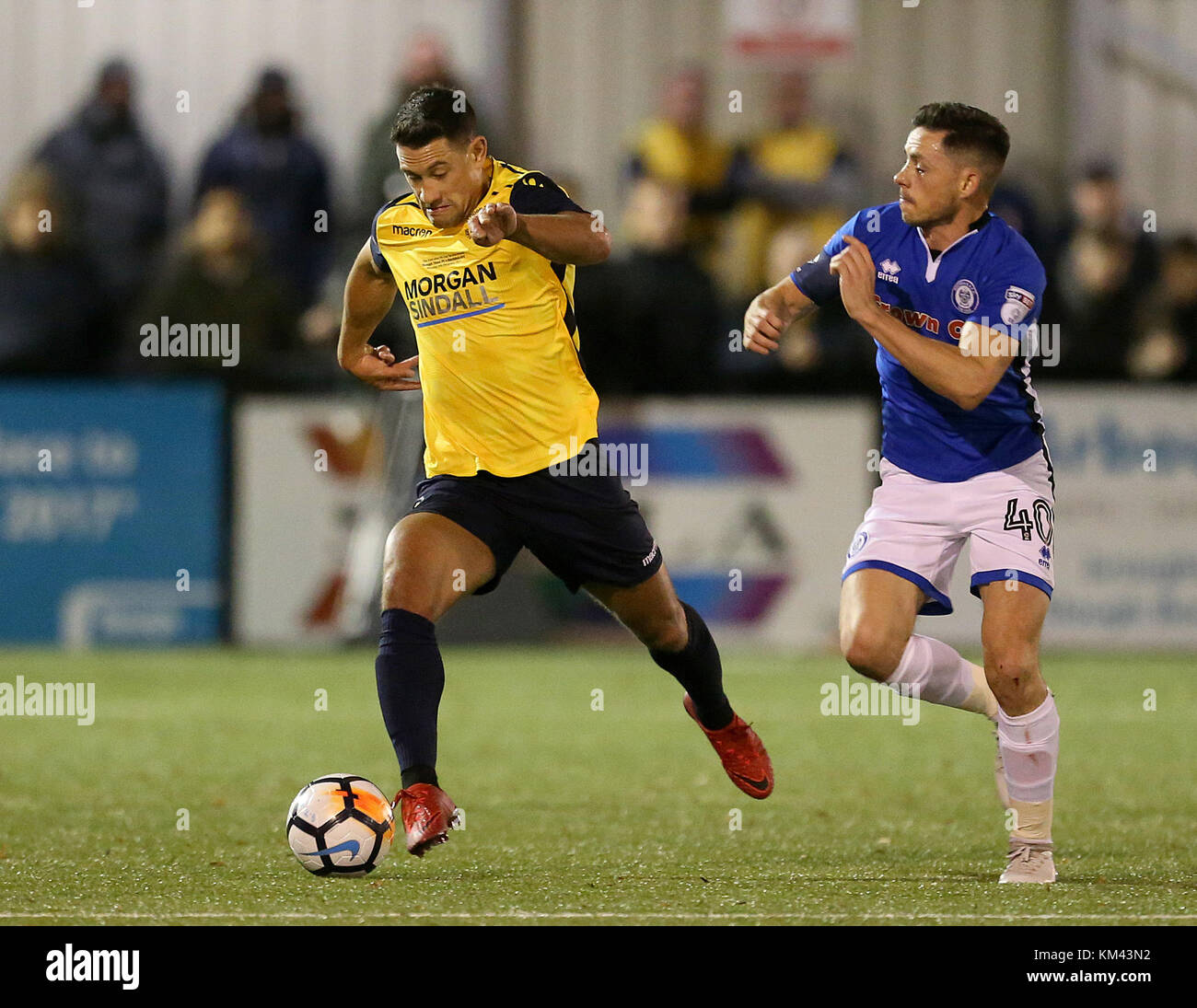 Slough Town's Nathan Smart (left) and Rochdale's Ian Henderson in ...